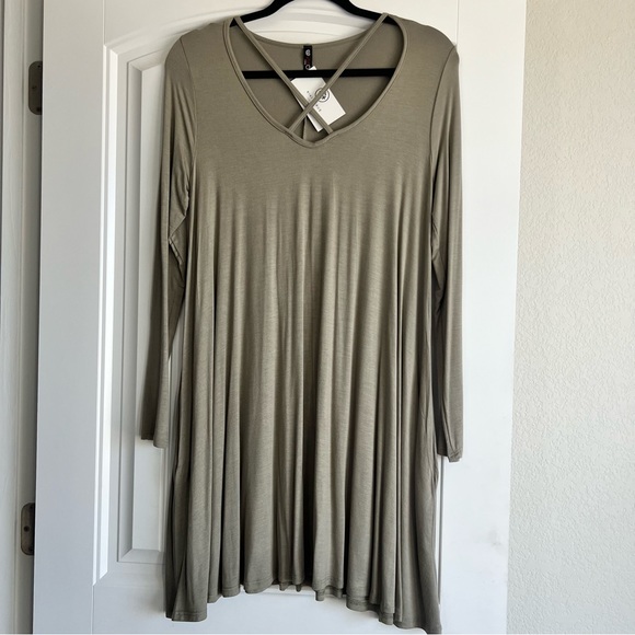 vision | Dresses | Nwt Olive Green Vision Dress Small | Poshmark